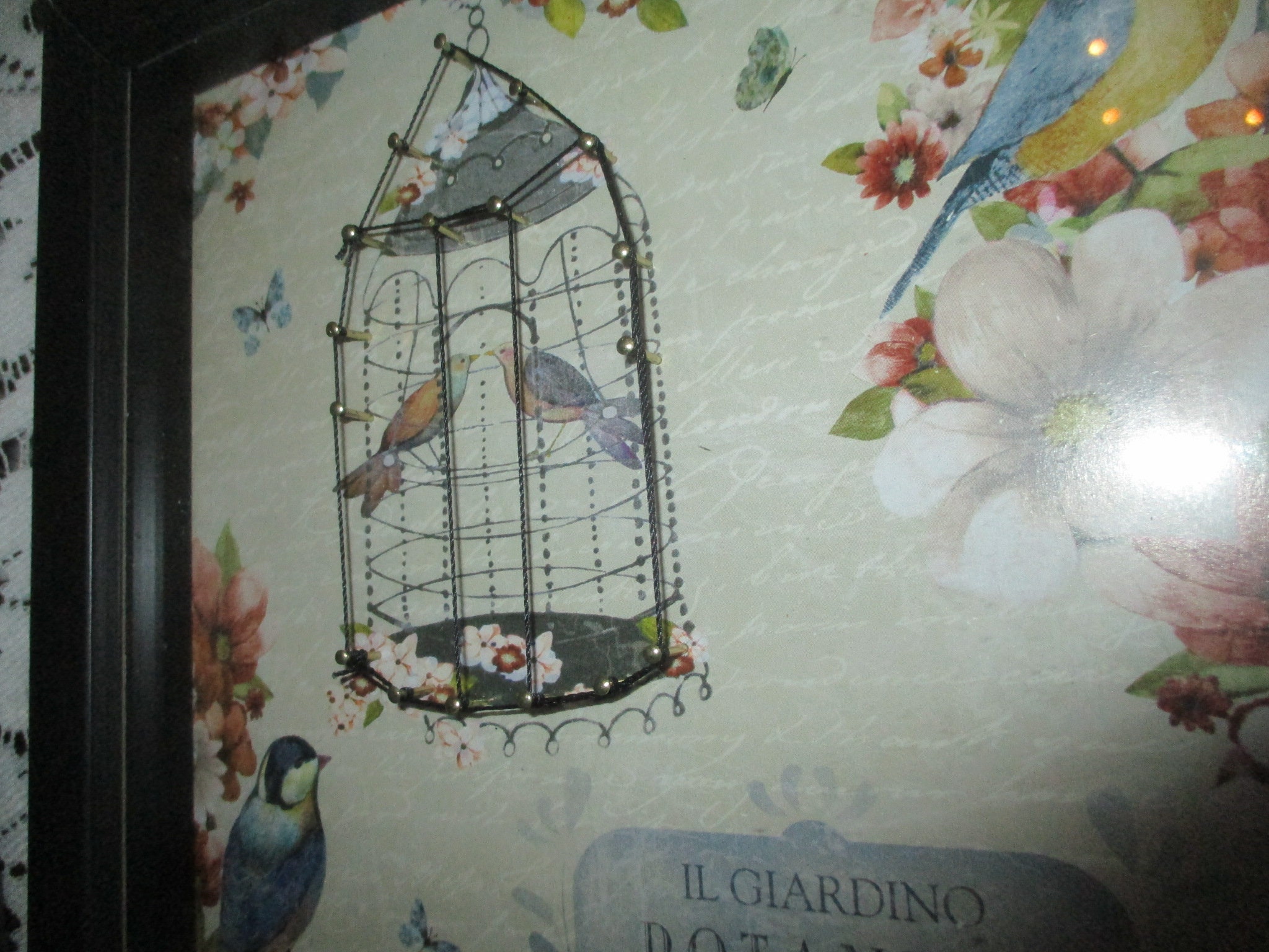 Pair Botanical String Art Shadow Box With Birds & Butterflies - Etsy