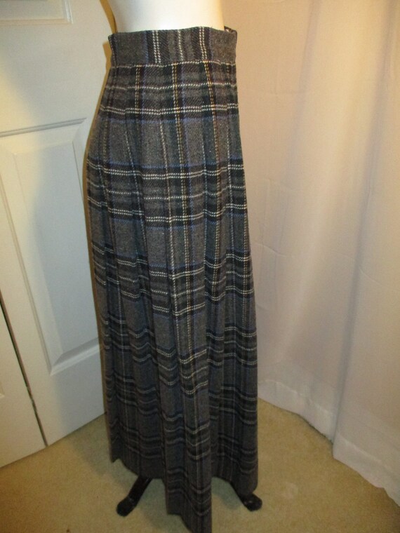 Susan Bristol plaid pleated wrap skirt - Gem