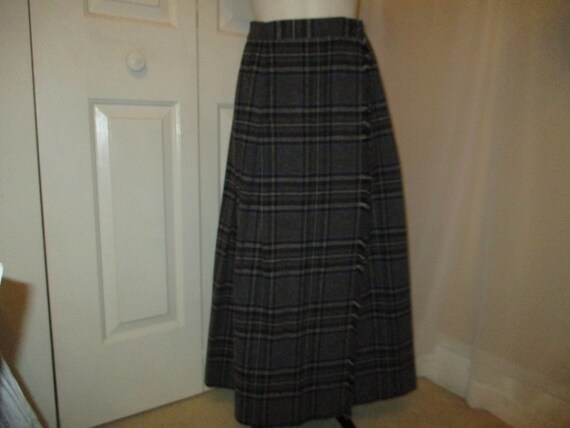 Susan Bristol plaid pleated wrap skirt - Gem