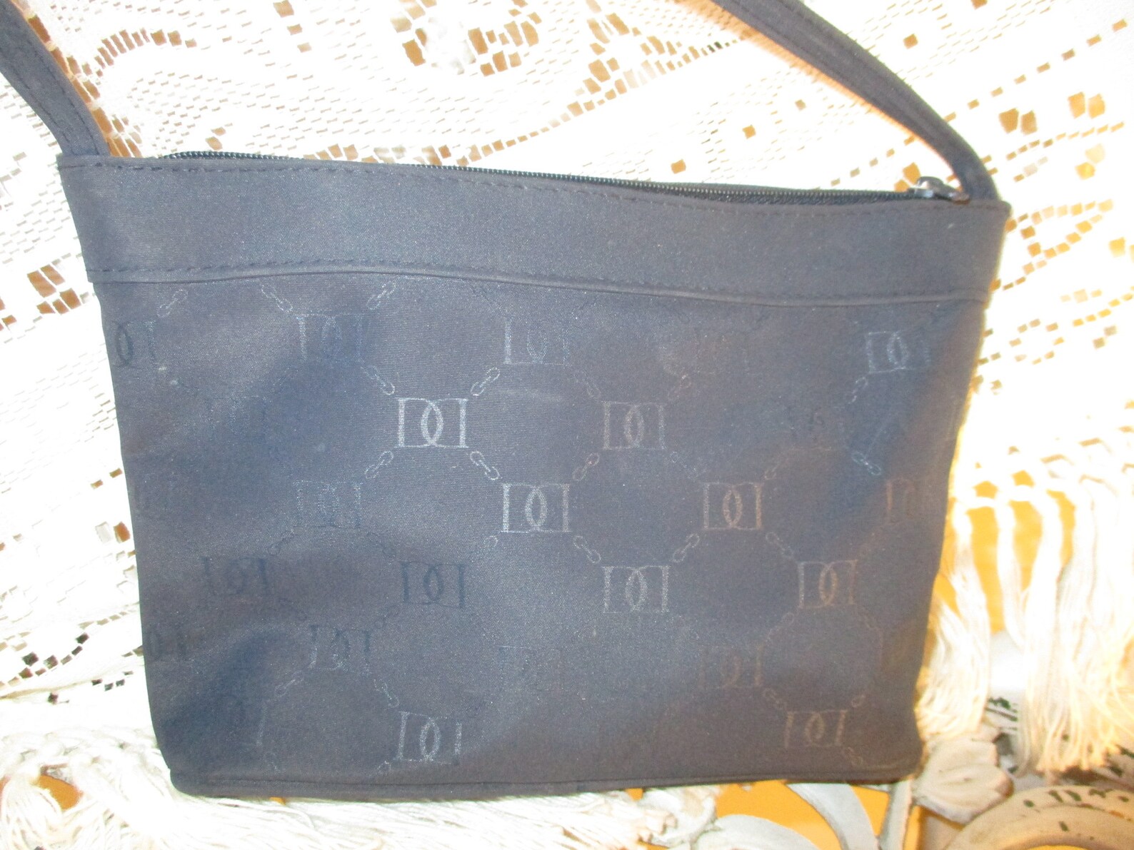 Navy DD Logo Canvas Cross Body Bag - Etsy