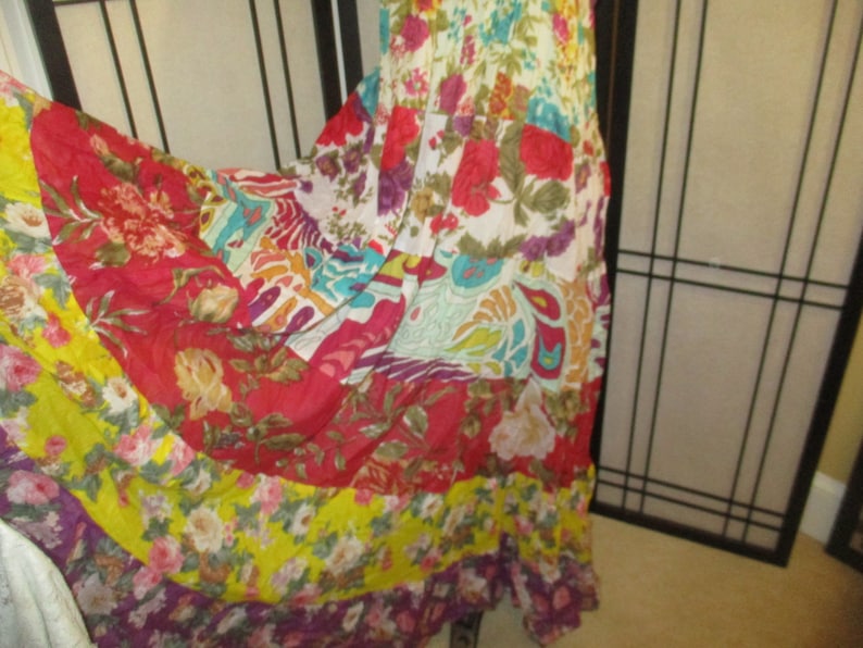 Boho Tiered Cotton Patchwork Sundress - Etsy