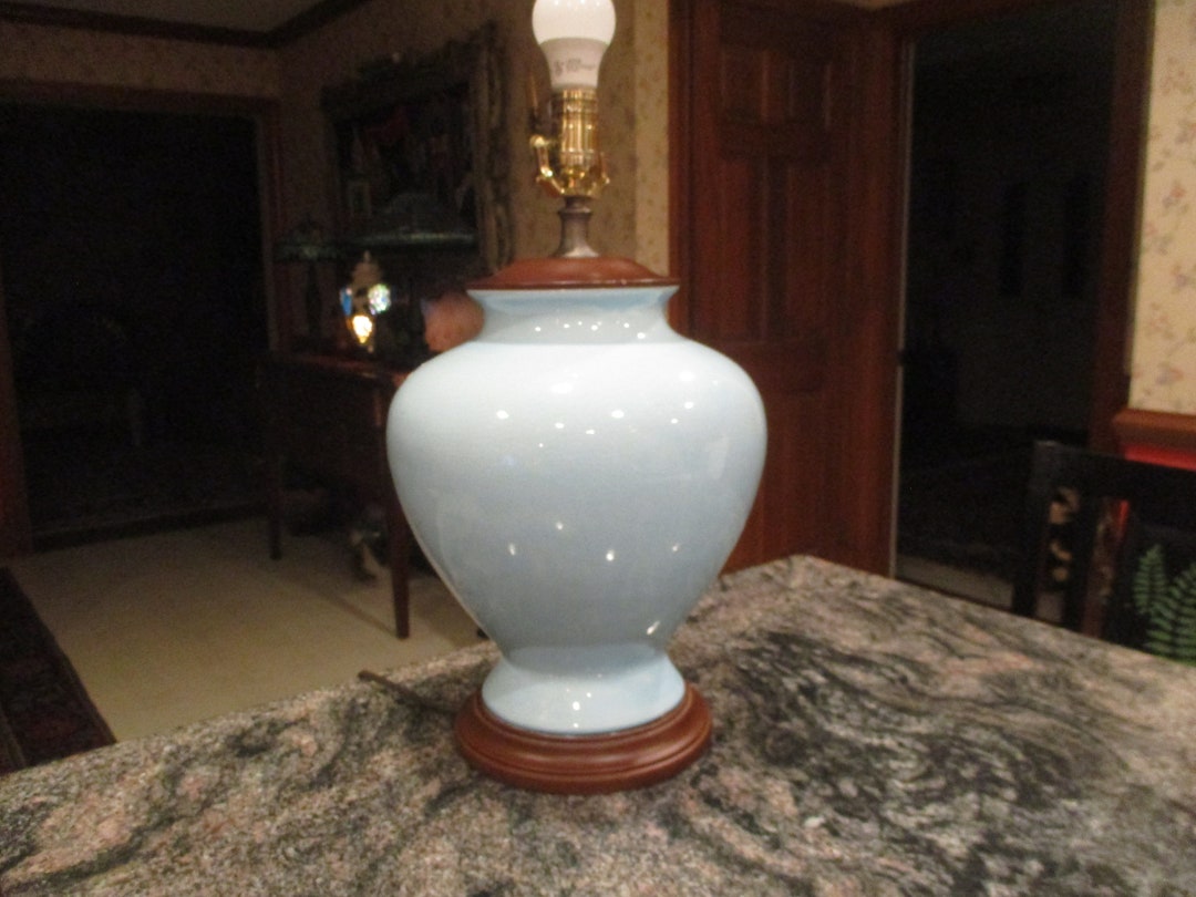 Vintage Accent Lighting Co. Large Blue Ceramic Table Lamp Base - Etsy