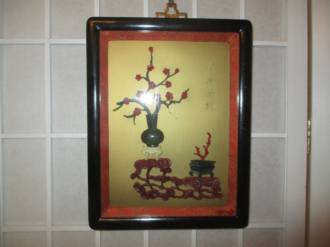 Vintage Asian/oriental Shadow Box, Wall Hanging - Etsy