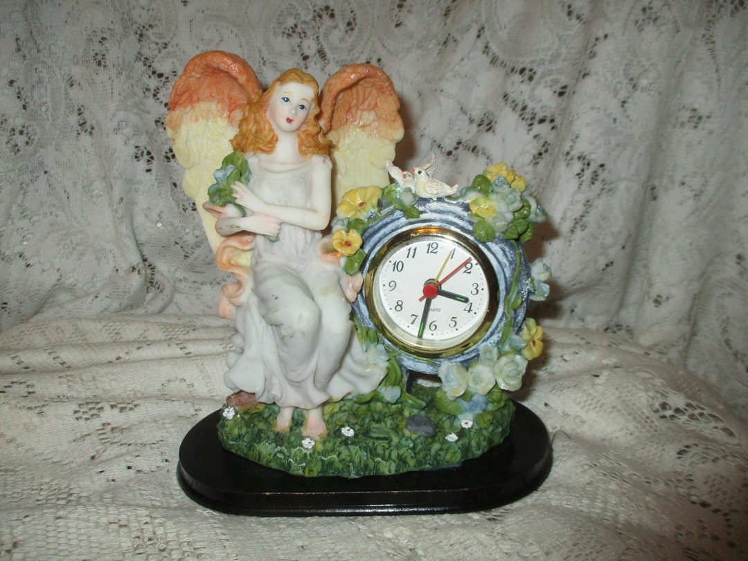 Small Angel With Clock - Etsy