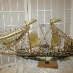 Large Handmade 2 Mast Sailing Ship Model Made of Horn - Etsy