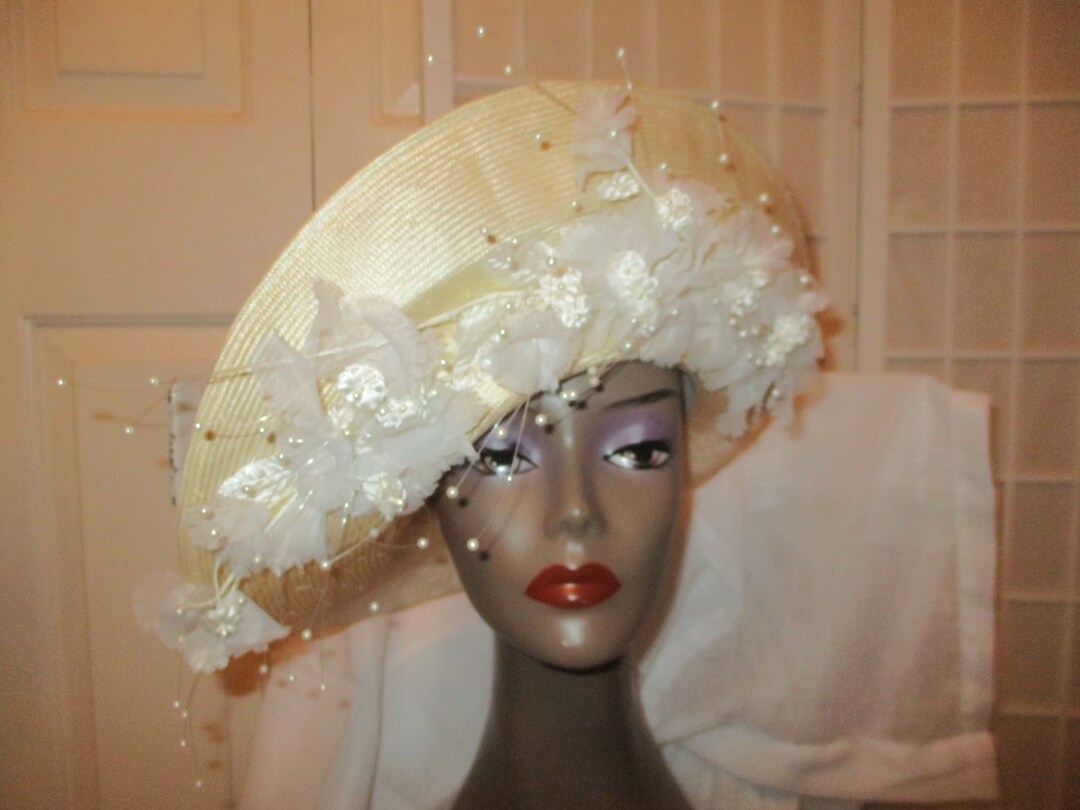 Vintage Jack Mcconnell Boutique Straw Church/derby/formal Hat - Etsy