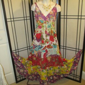 Boho Tiered Cotton Patchwork Sundress - Etsy