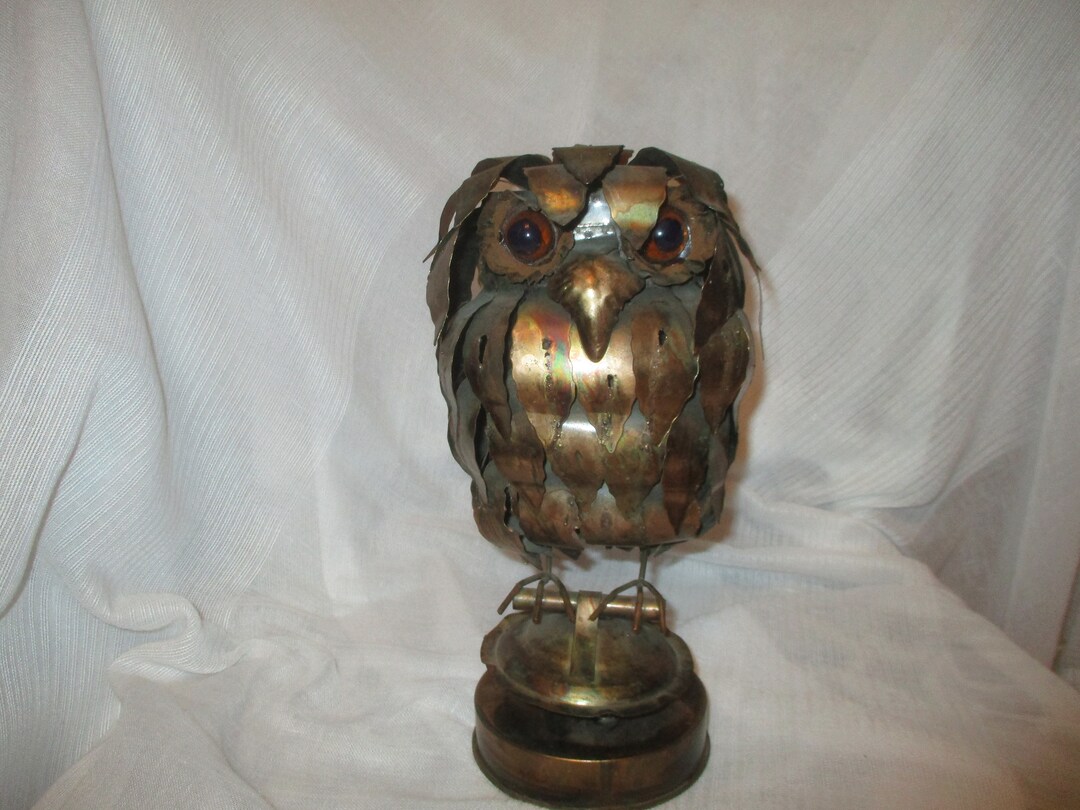 Vintage Metal Owl Musical Figure - Etsy