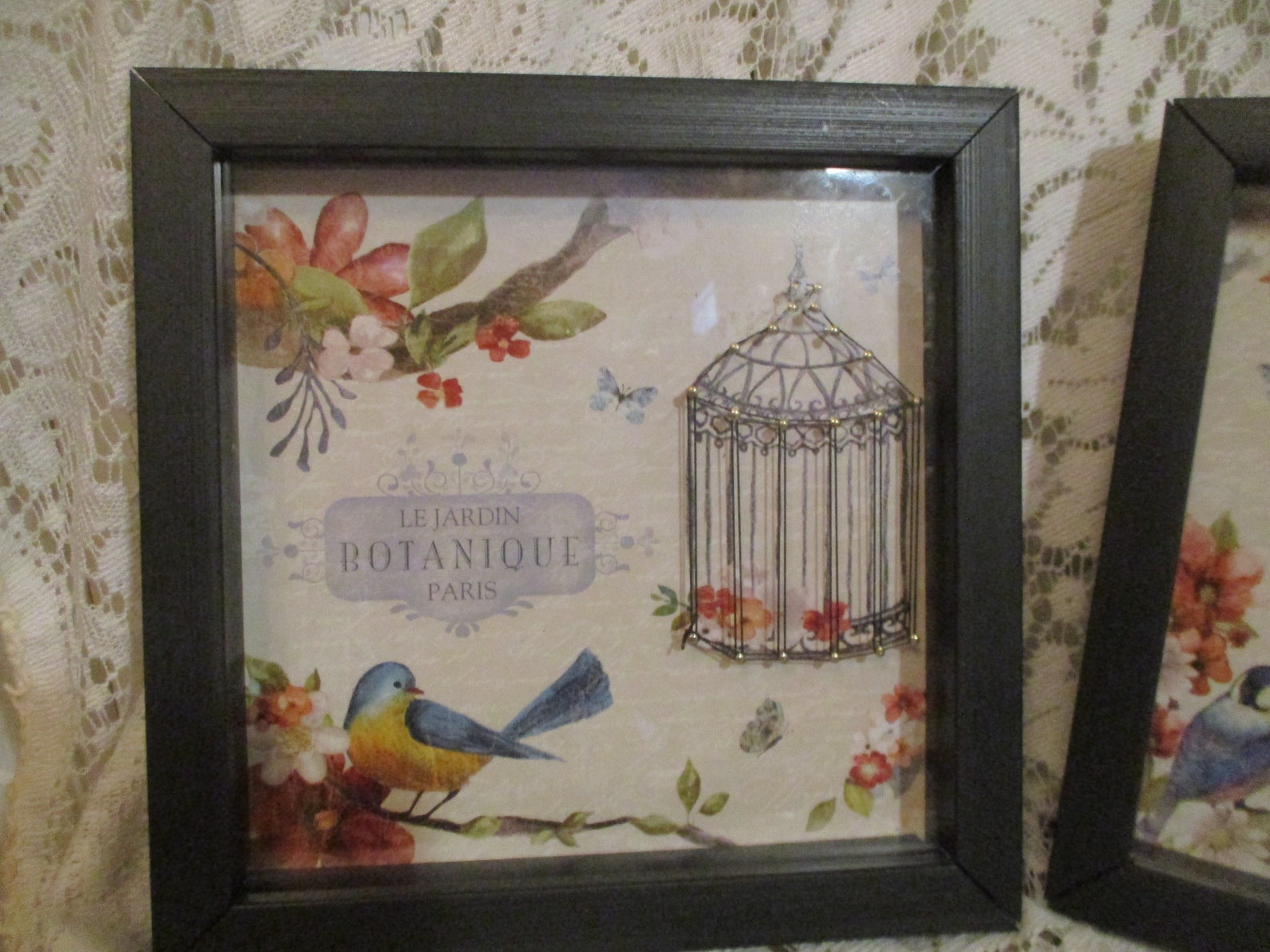 Pair Botanical String Art Shadow Box With Birds & Butterflies - Etsy