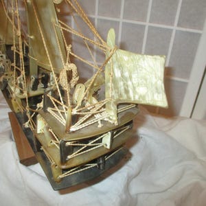 Large Handmade 2 Mast Sailing Ship Model Made of Horn - Etsy