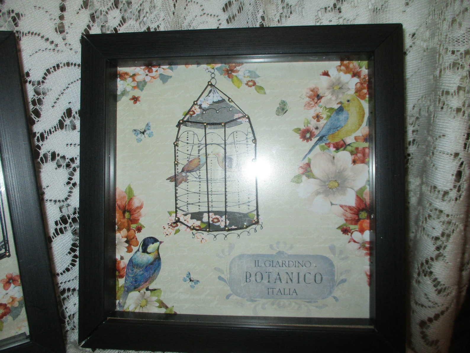 Pair Botanical String Art Shadow Box With Birds & Butterflies - Etsy