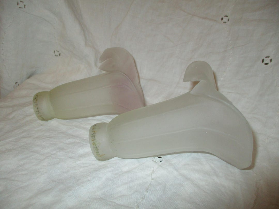 2 Frosted Glass Tiffany Style Calla Lily Replacement Shades - Etsy