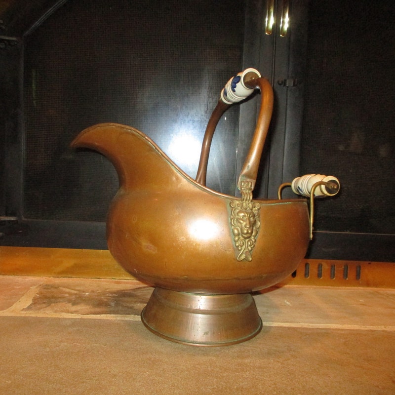 Large Copper Coal Pot - Etsy UK