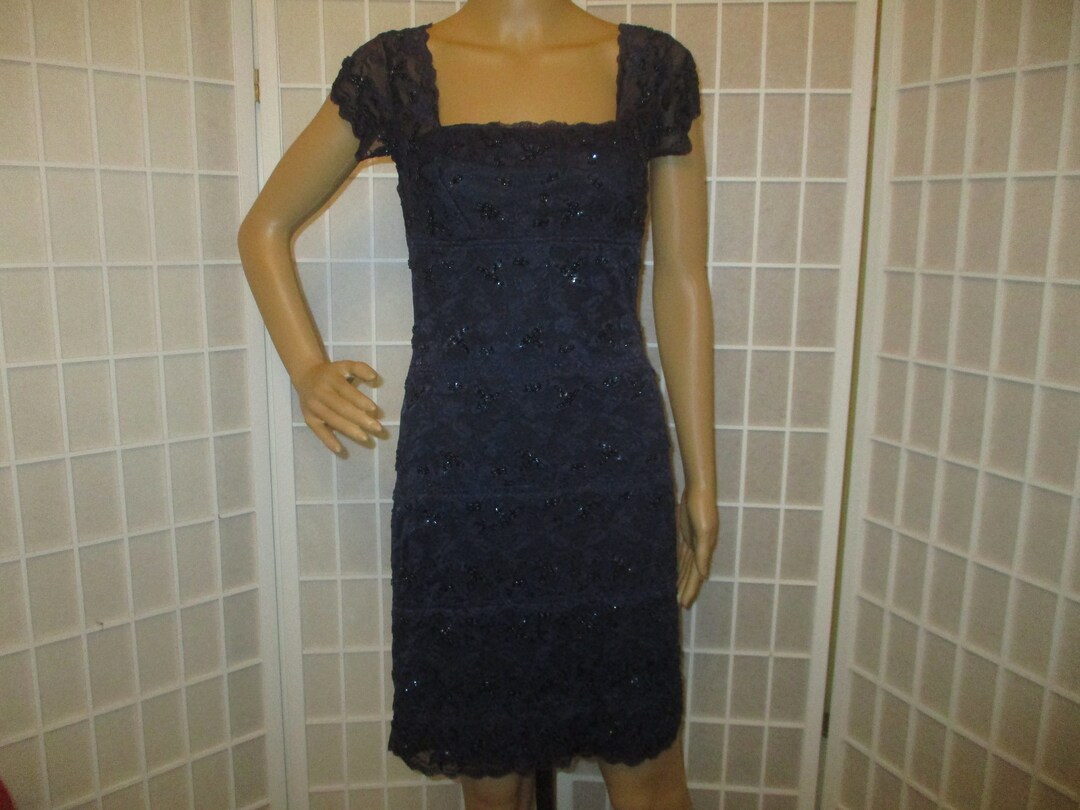 Onyx Nite Beaded, Sequined Stretch Lace Cocktail/night Out Dress - Etsy