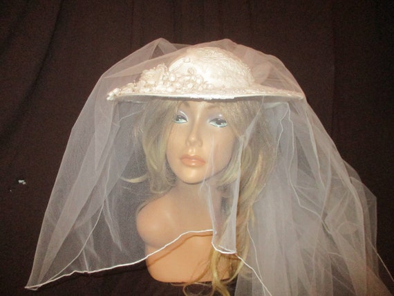 beaded wedding veiled wedding hat - Gem