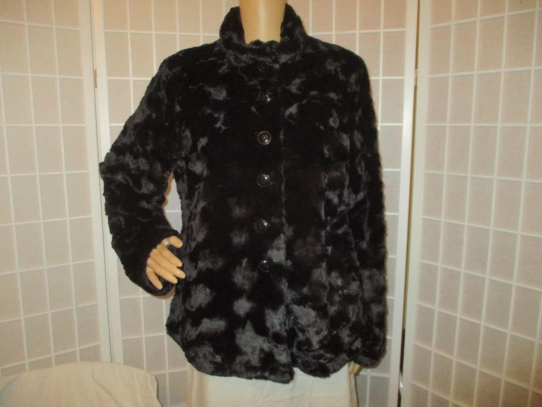 Great Cavalier by St. Paul Vintage Crushed Velvet Faux Fur Jacket/coat ...