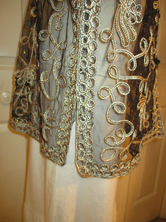 Jeannie mandarin style sheer mesh jacket - Gem