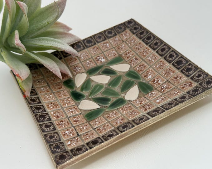 Vintage MCM Mosaic Tile Trinket Dish - Small Mosaic Tray - Retro ...