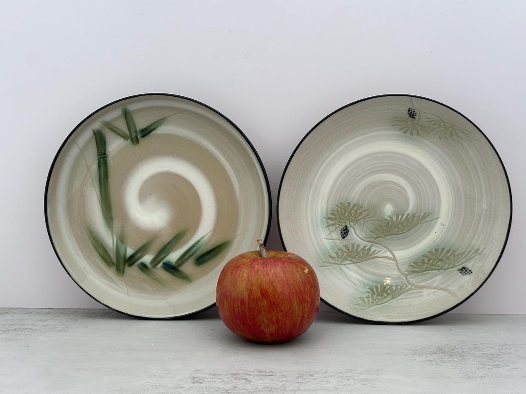 Two Vintage Japanese Hand Painted Side Plates - Kasuga Showa Bamboo ...