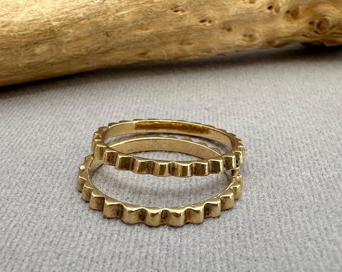 Vintage 14K Textured Ring Guards - Pair of Ring Guards for Wedding Band ...