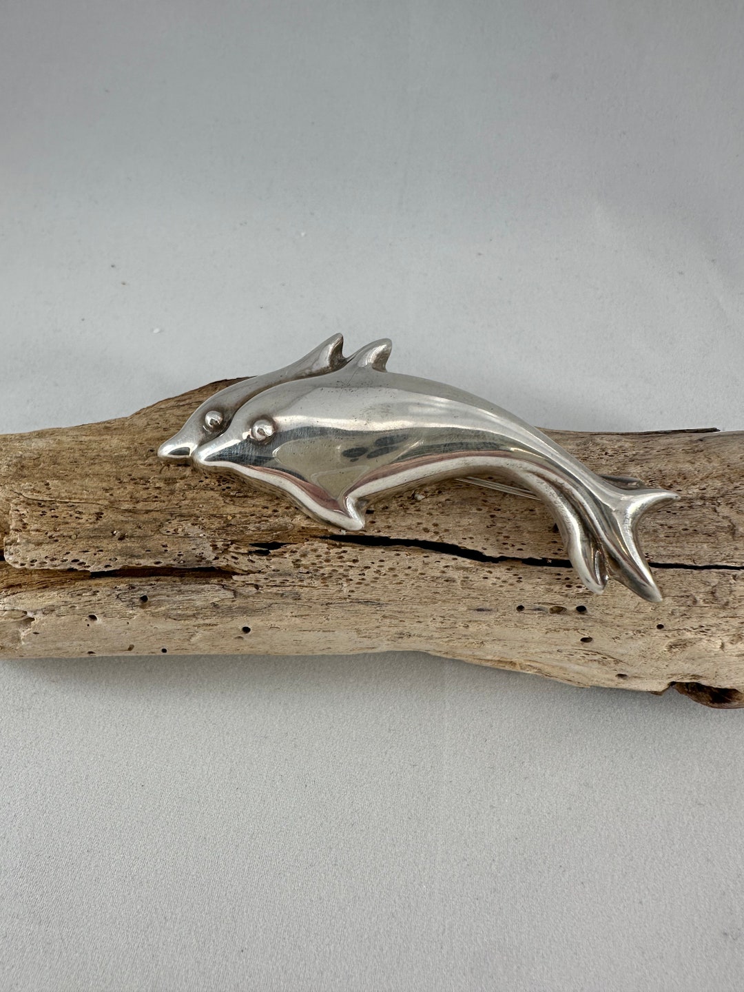 Zina Double Dolphin Brooch Zina Jewelry Sterling Silver - Etsy