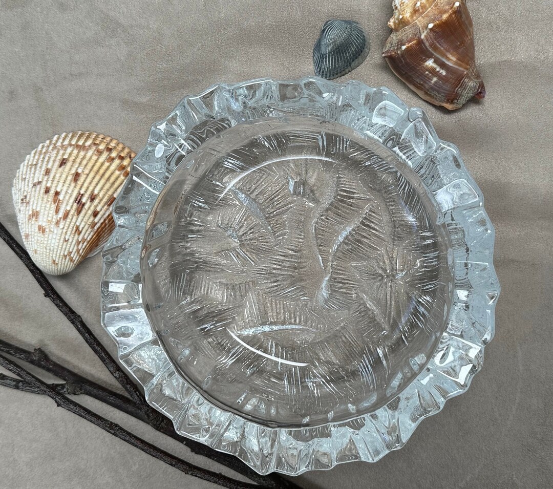 Mid Century Glass- Hoya Glass Crystal - Bowl - Japanese - Glacier - Ice ...