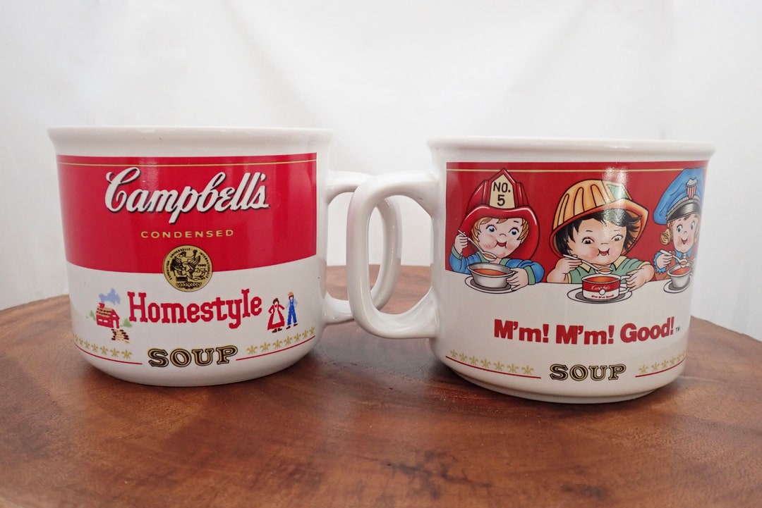 2 Vintage Campbells Soup Mugs - Mmmm Mmmmm Good - Ceramic Soup Mug ...