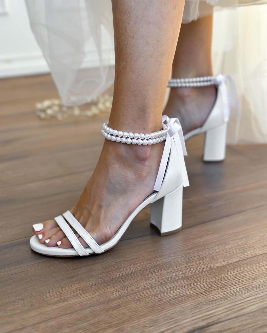 Block Heel Wedding Sandals, Bridal Shoes Block Heel, Wedding Shoes for ...