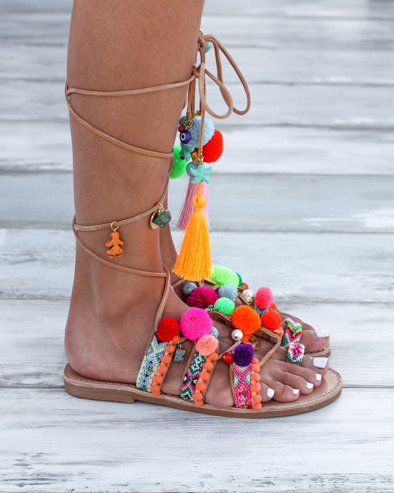 Handmade to Order Decorated Sandals chili Mango - Etsy