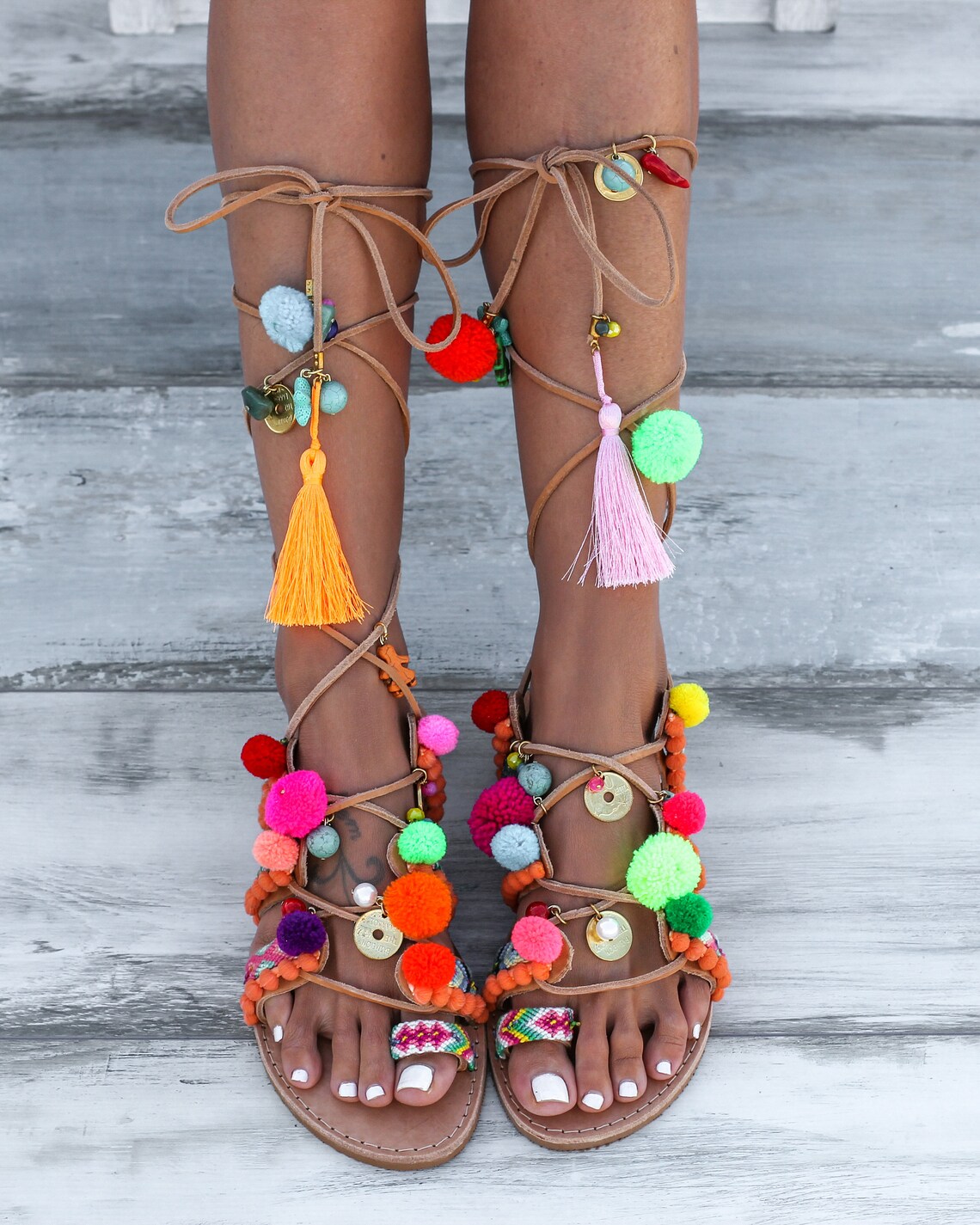 Handmade to Order Decorated Sandals chili Mango - Etsy