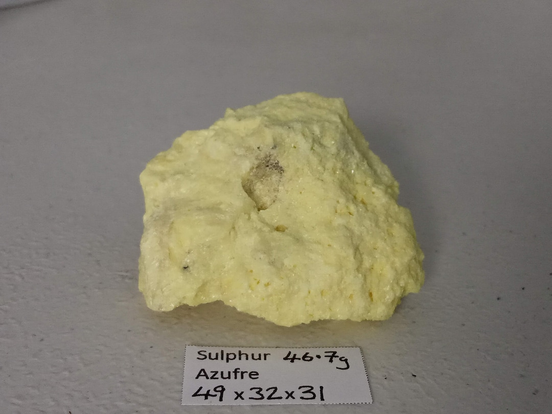 46.7g 100% Natrual Rough Raw Sulfur Sulphur AZUFRE Crystal - Etsy España