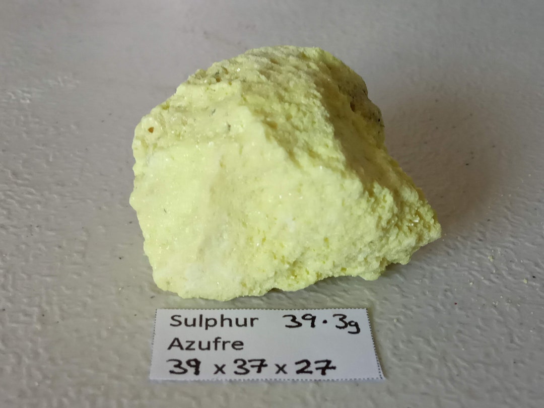 39.3g 100% Natrual Rough Raw Sulfur Sulphur AZUFRE Crystal Specimen - Etsy