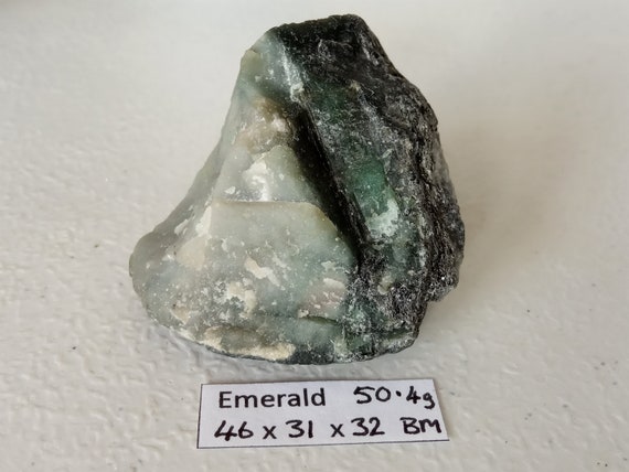 42.2g Natural Green Emerald ESMERALDA in BIOTITE SCHIST Rough Stone ...