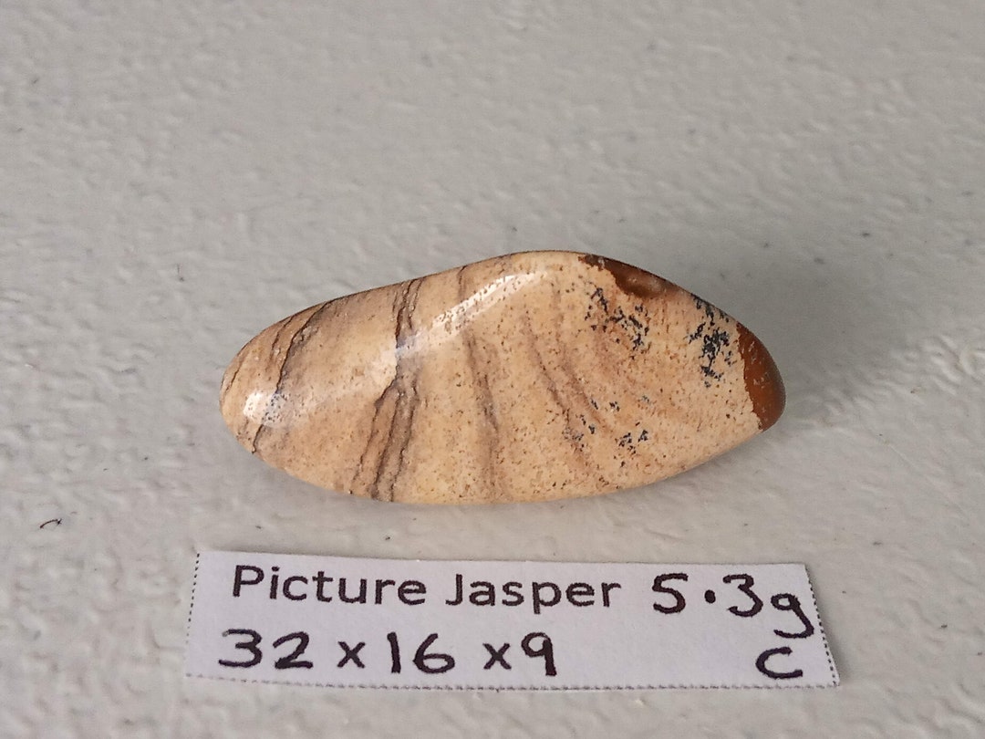 5.3g Beige AND BROWN Picture Jasper 100% Natural Tumbled - Etsy