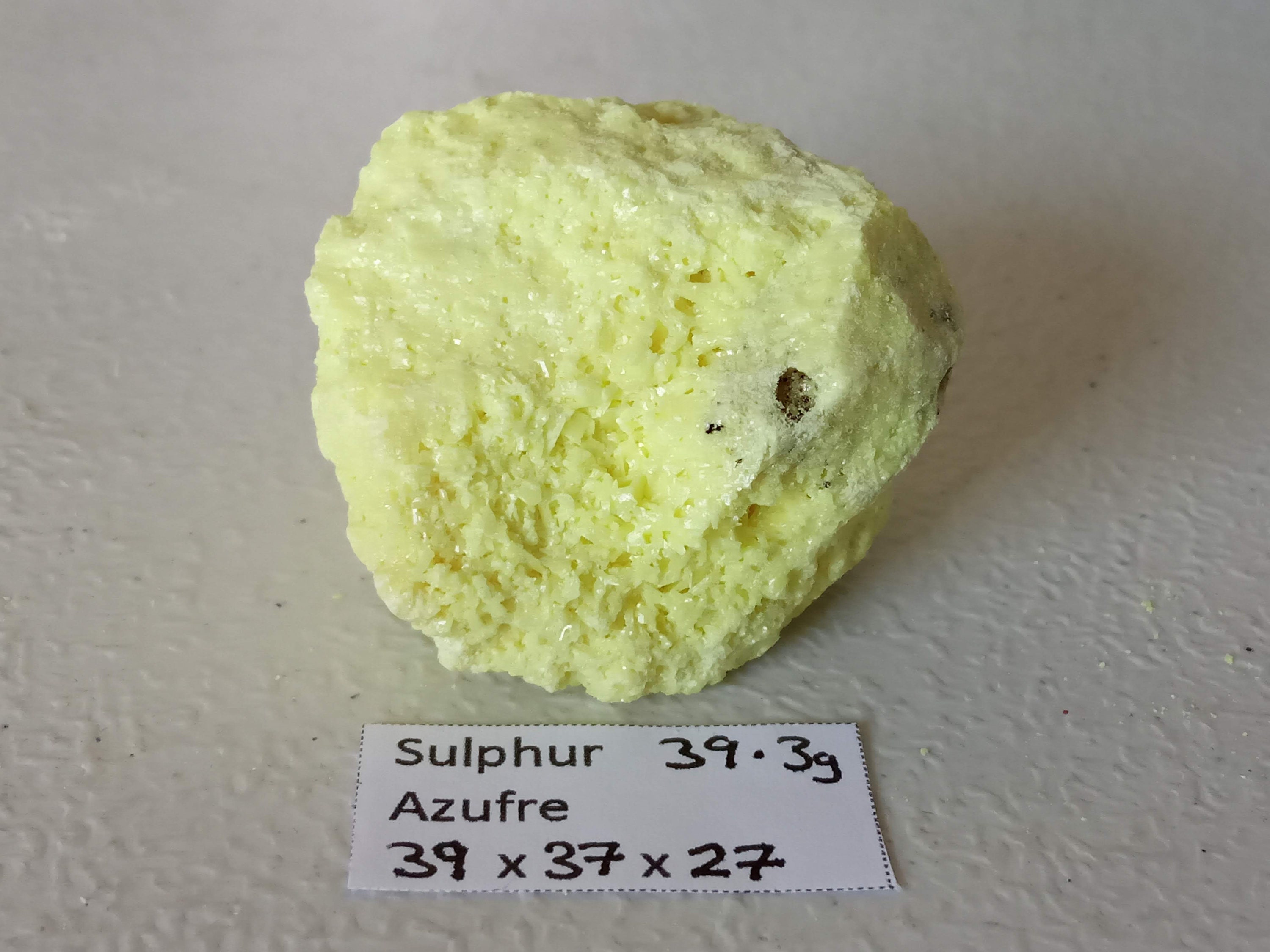 39.3g 100% Natrual Rough Raw Sulfur Sulphur AZUFRE Crystal | Etsy