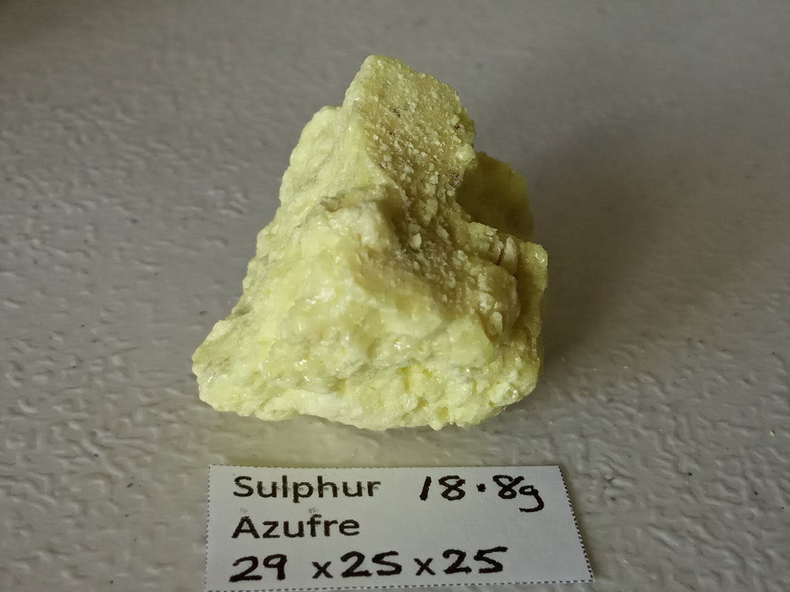 18.8g 100% Natrual Rough Raw Sulfur Sulphur AZUFRE Crystal | Etsy