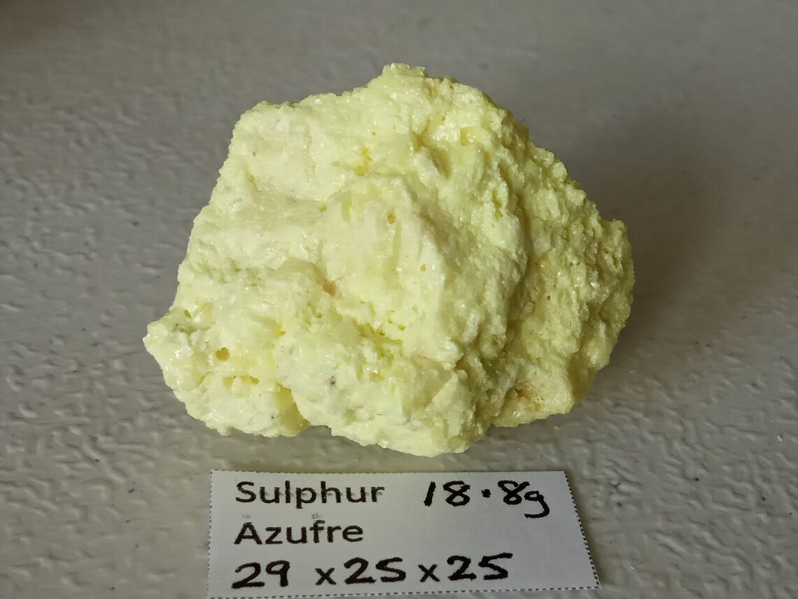 18.8g 100% Natrual Rough Raw Sulfur Sulphur AZUFRE Crystal | Etsy