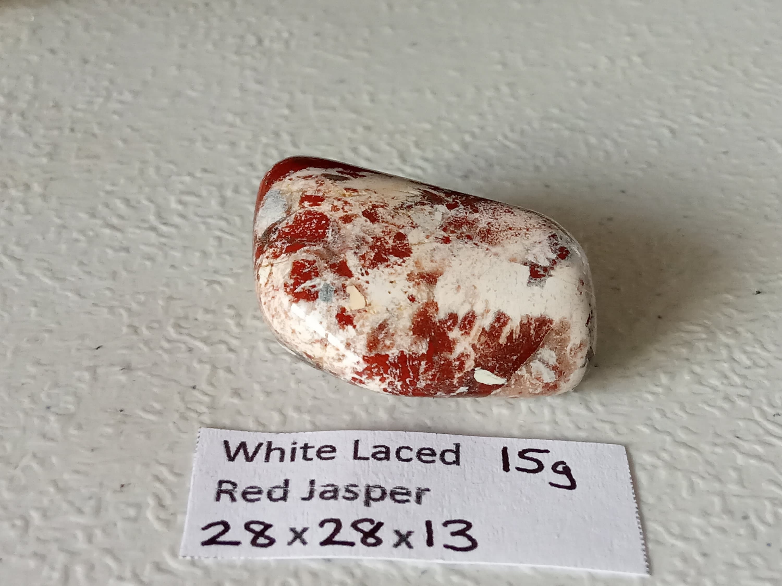 15g 100% NATURAL WHITE Laced Red Jasper polished tumbled | Etsy