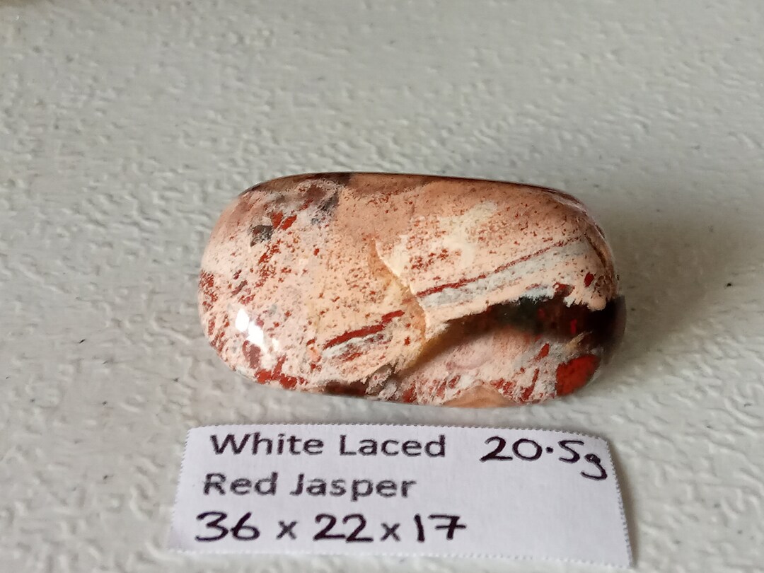 20.5g 100% NATURAL WHITE Laced Red Jasper Polished Tumbled - Etsy
