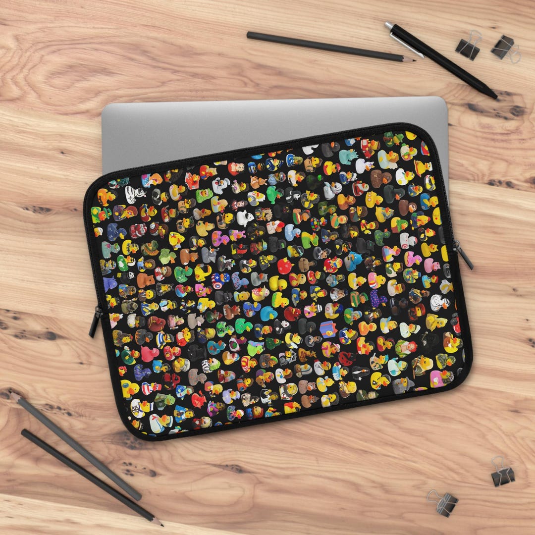 Rubber Ducks Laptop Sleeve, Yellow Duck iPad Case, Cute Duck Tech Pouch ...