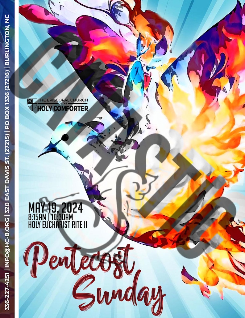 Pentecost: the Descent of the Holy Spirit Sunday Bulletin Cover Digital ...