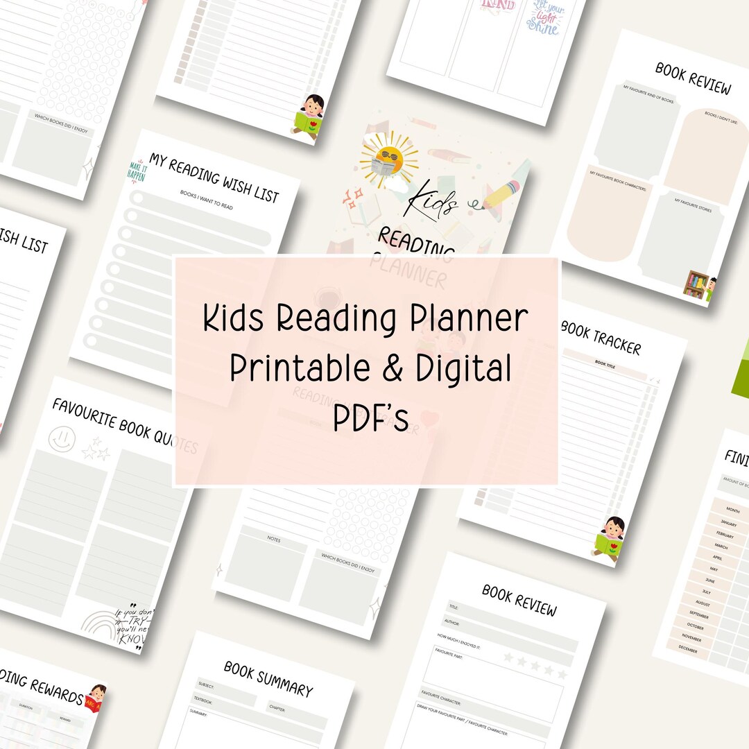 Kids Reading Planner, Kids Reading Tracker, Done for You Reading Log ...