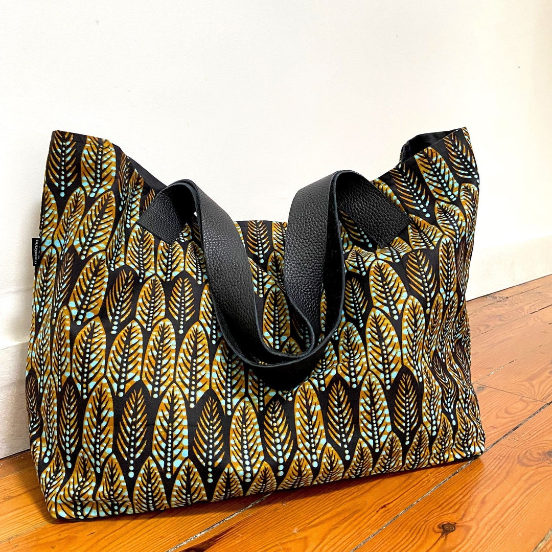 Large African Tote Bag, Eco-friendly Bag With His Handles and Bag ...