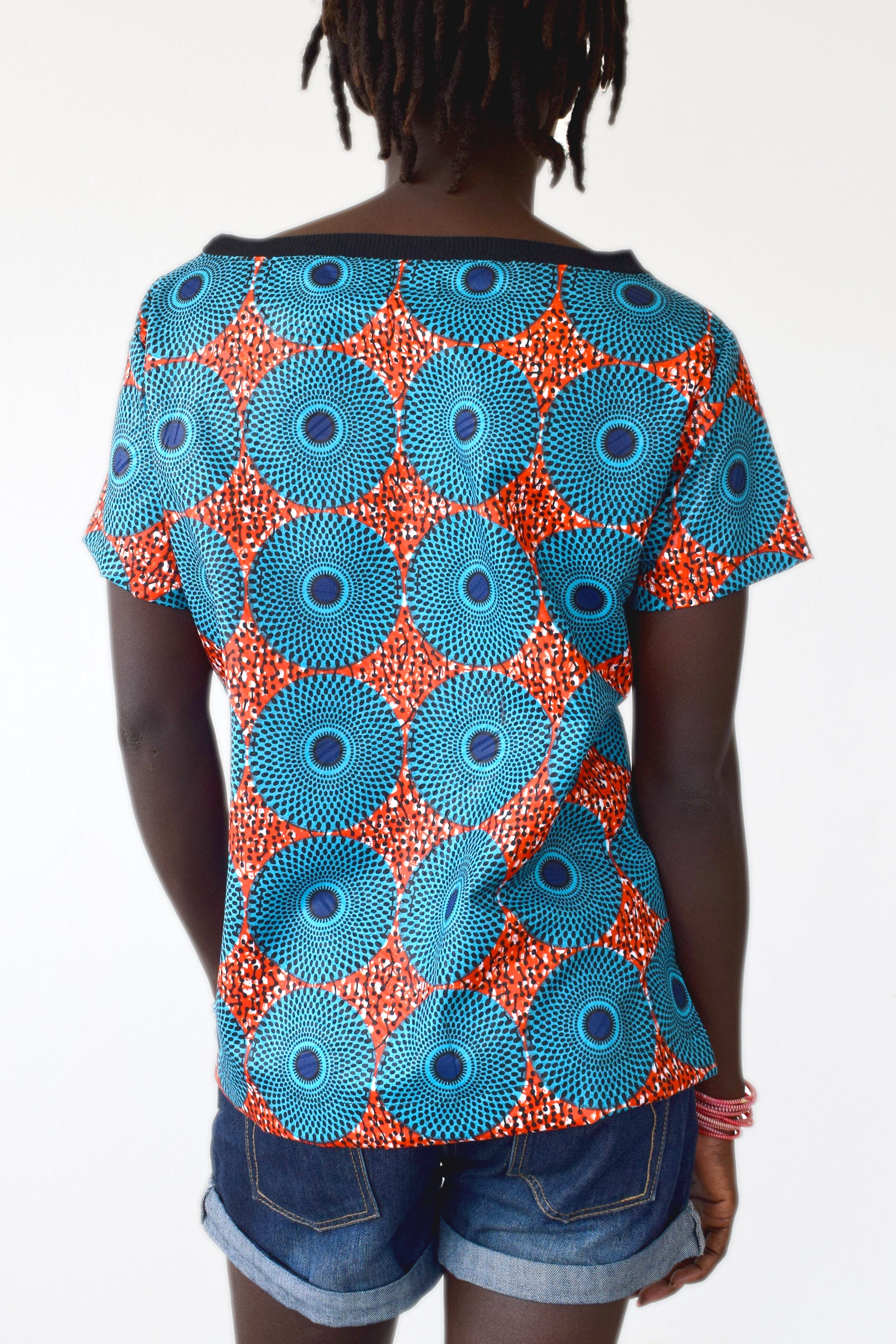 African Tee Shirt or Ankara Printed T-shirt Tee Shirt for - Etsy Ireland