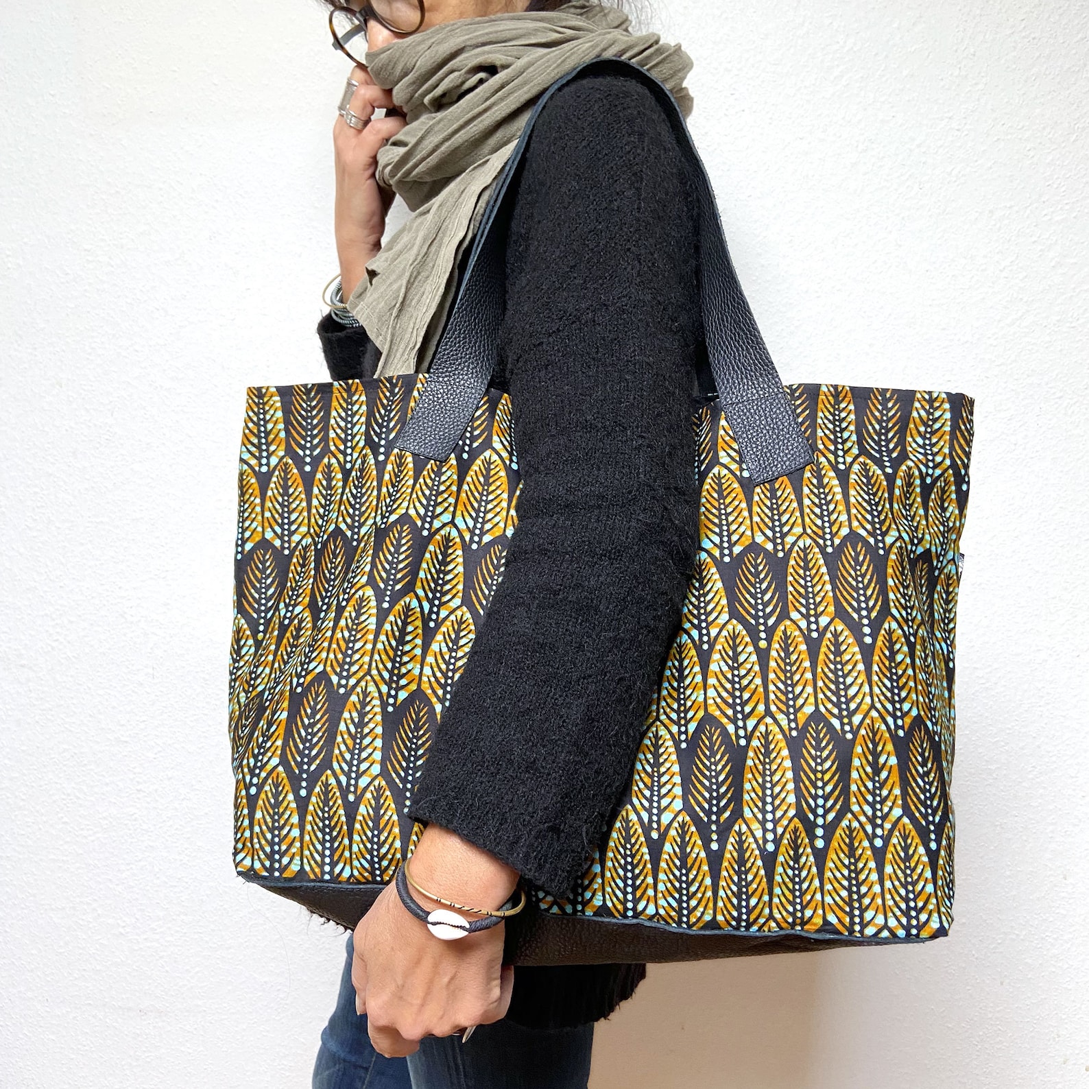 Large African Tote Bag Eco-friendly Bag With His Handles and | Etsy