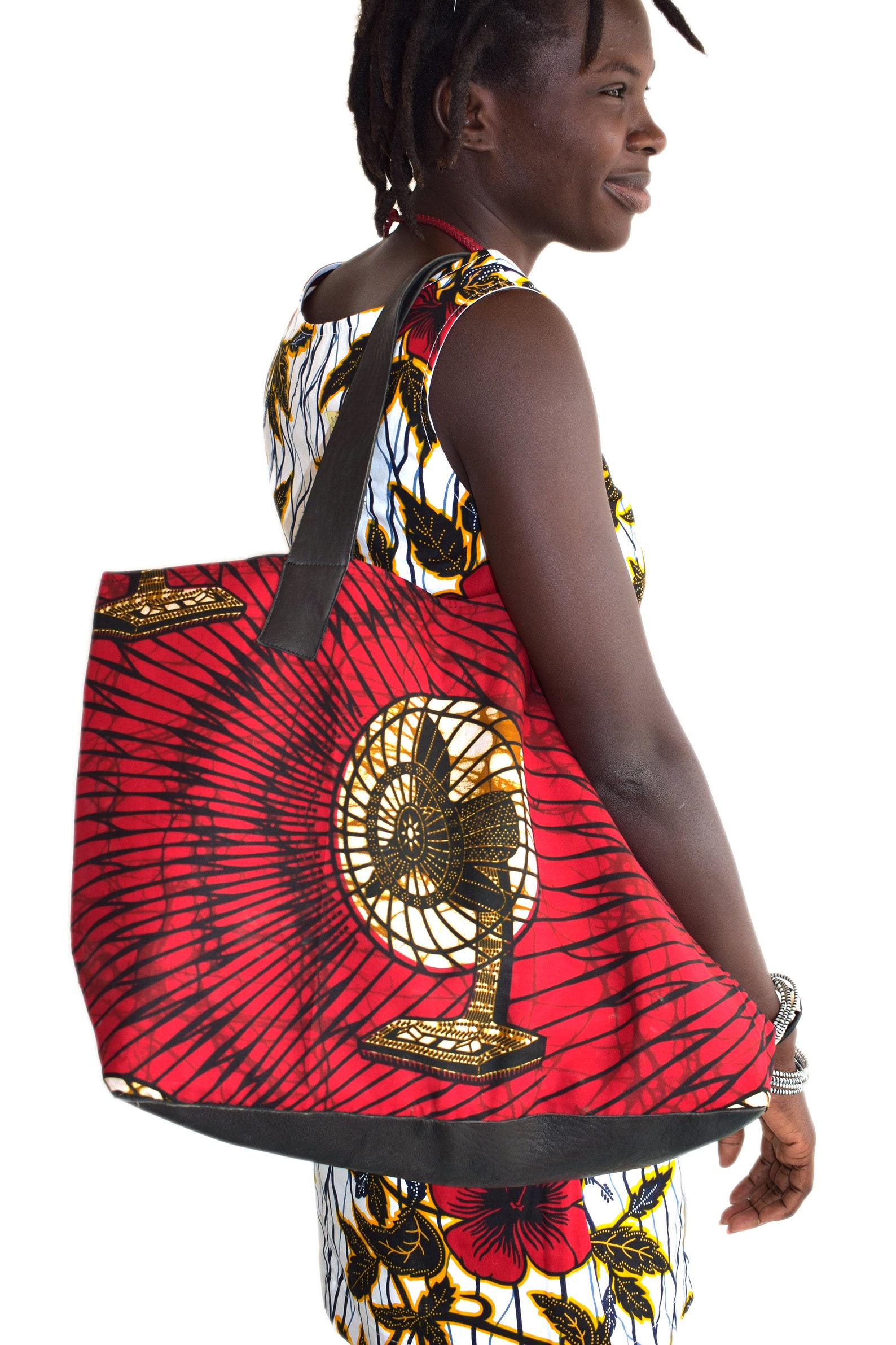 African Print Bag With Ethnic Pattern, Eco-friendly Bag With Handles ...
