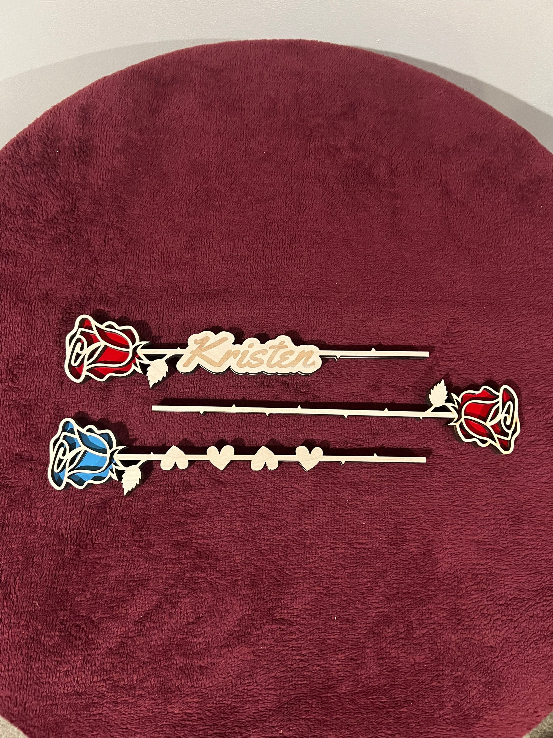 Custom Wooden Roses, Personalized Name Flower, Wood Rose, Custom Name ...