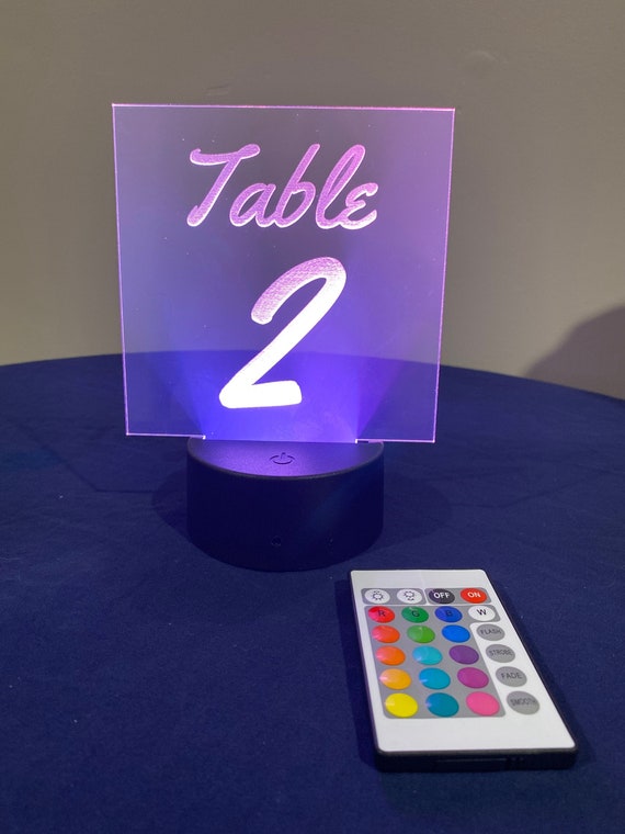 LED Wedding Table Number Sign FREE SHIP Lighted Table Number - Etsy