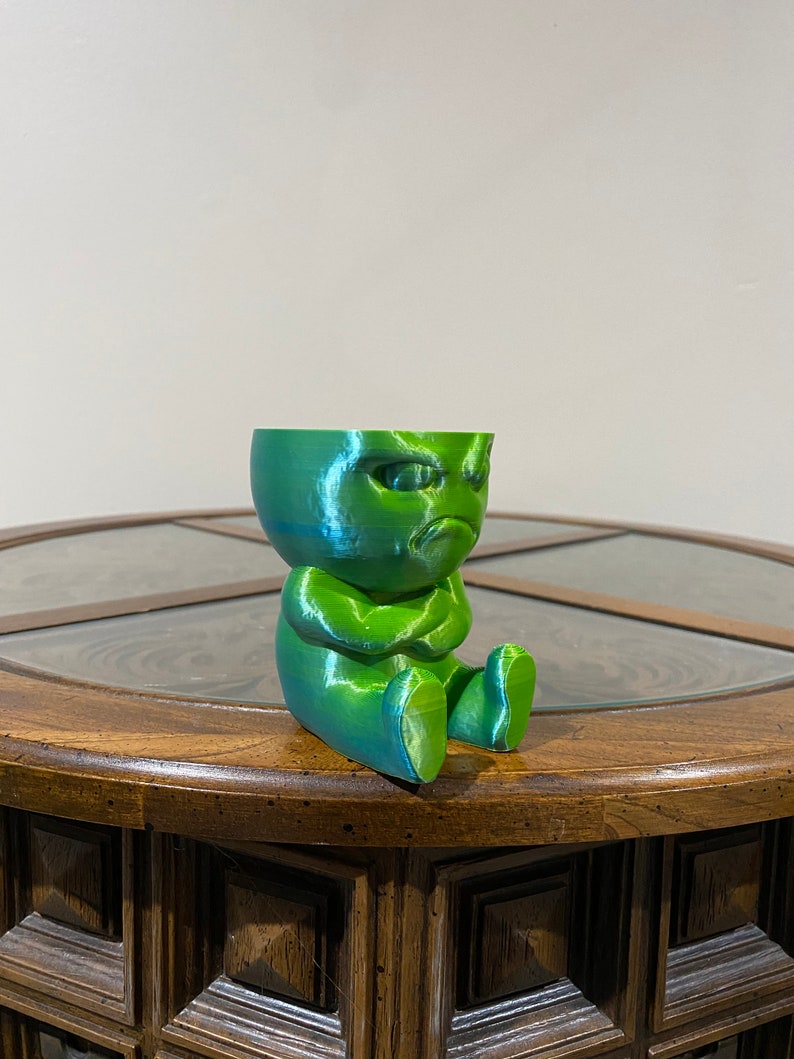Grumpy Man Plant Pot, 3D Printed Planter, Unique Plant Pot- Free Ship ...
