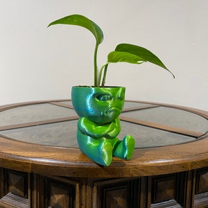 Grumpy Man Plant Pot, 3D Printed Planter, Unique Plant Pot- Free Ship ...